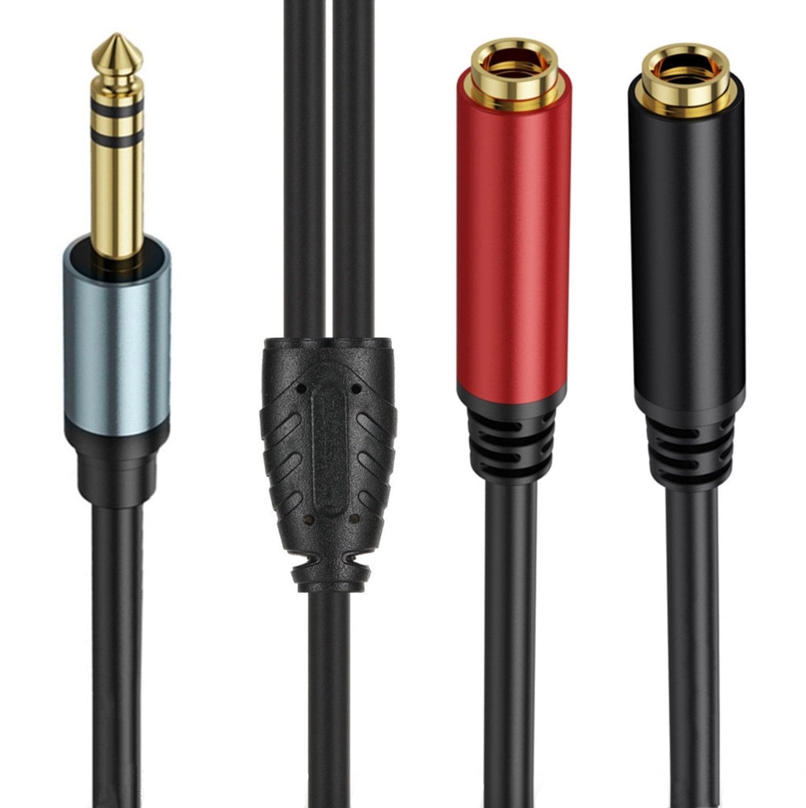 6.35mm Jack Y Splitter Cable | Stereo TRS to Dual 1/4 Inch Female