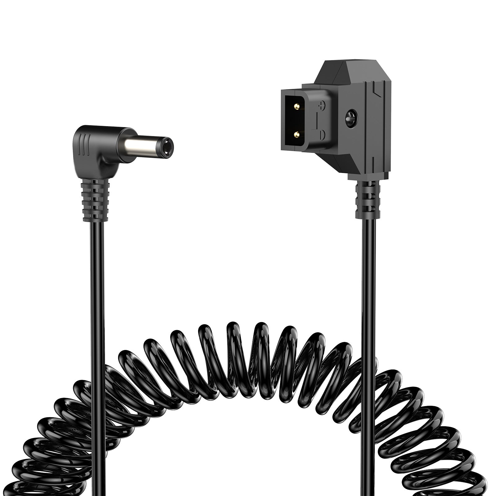 D-Tap to DC 5.5×2.5mm Power Cable | Coiled Camera Charging Lead