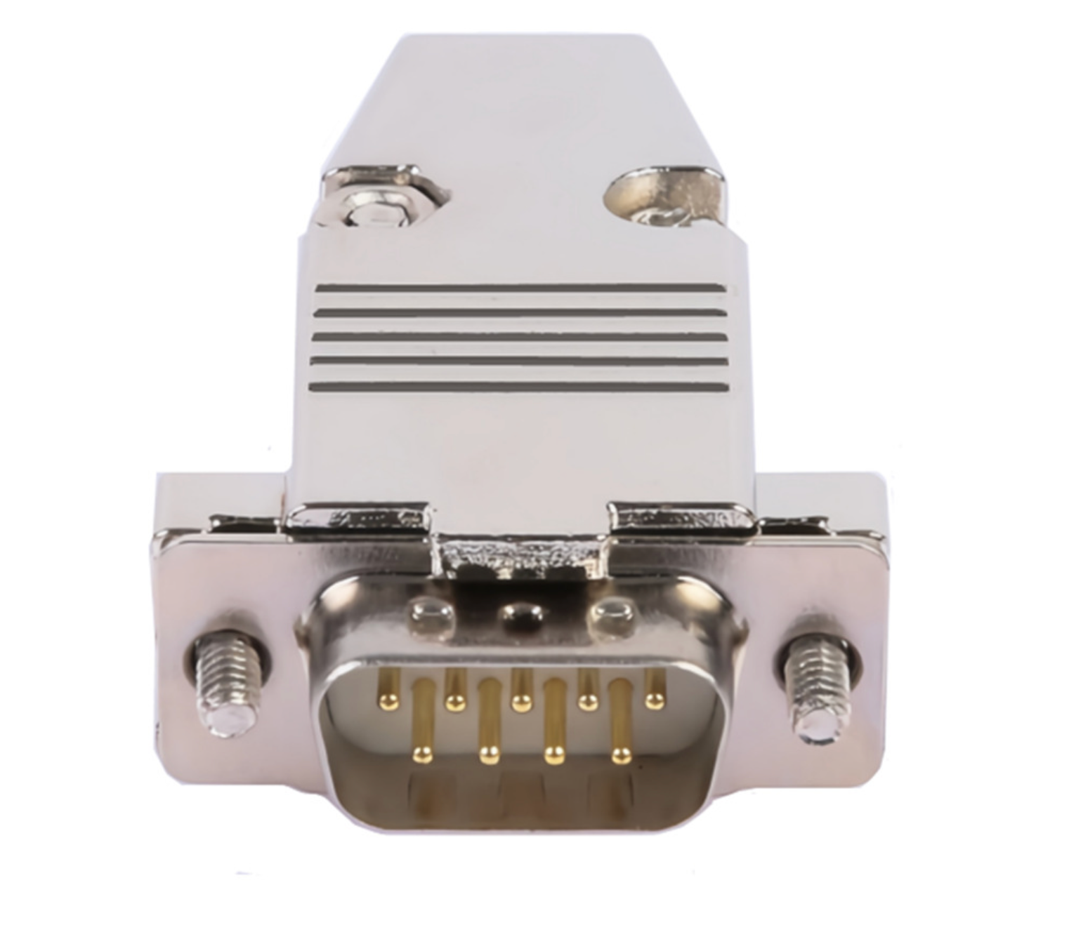 DB9 Male Connector with Metal Housing and Solid Gold Plated Pins for RS232