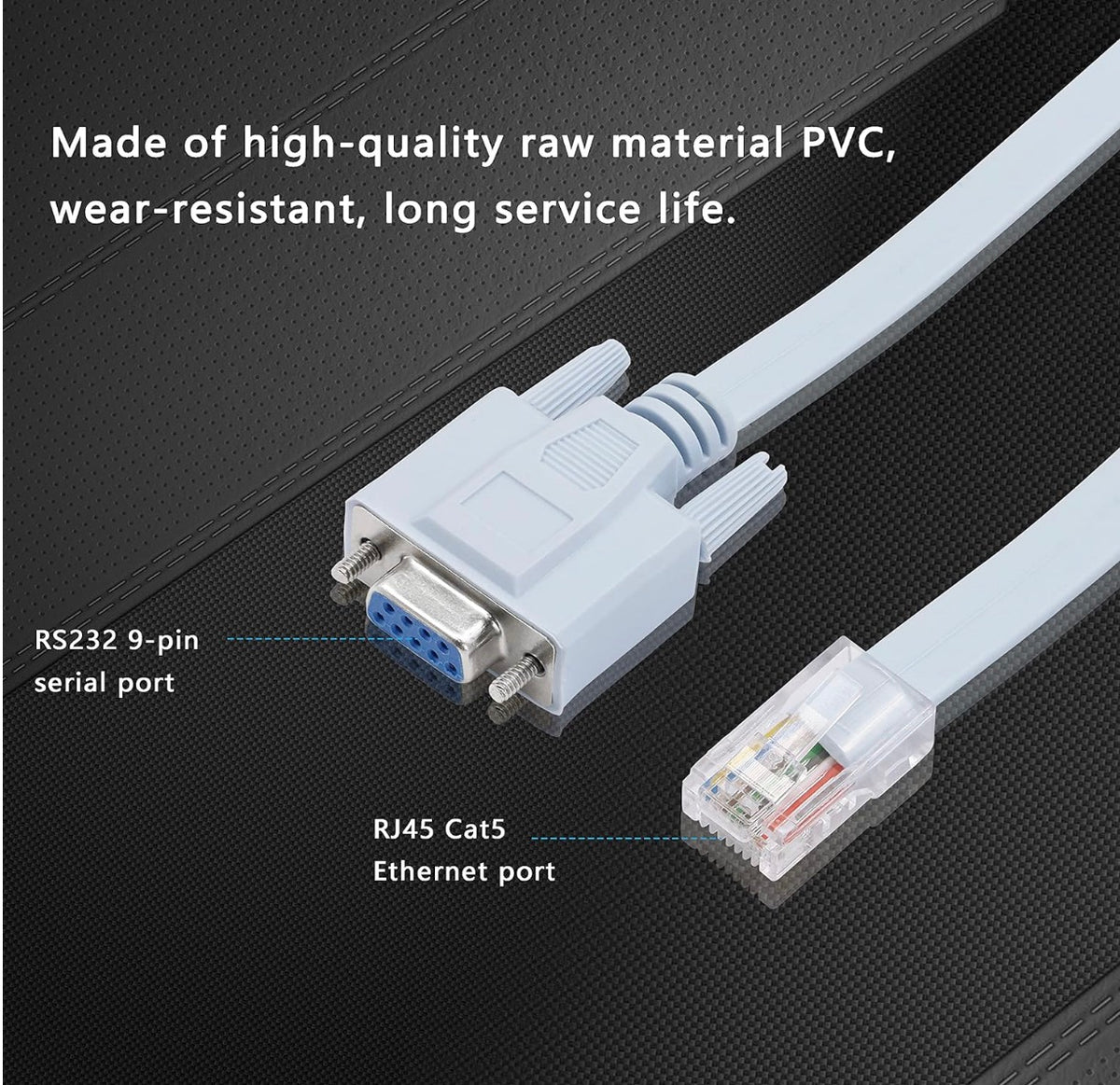 RJ45 to RS232 DB9 Female Serial Port Cable for Console Switches and Fi
