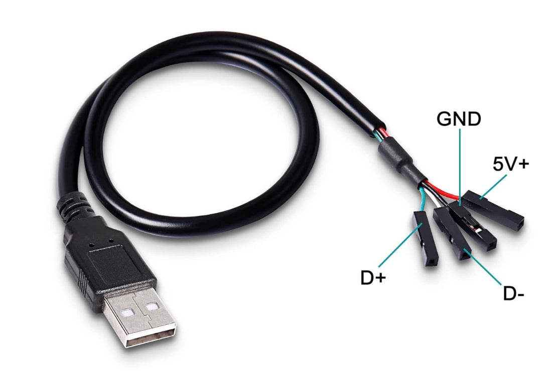 USB 2.0 A to 4 x 1 Pin Dupont Motherboard Header Female Extension Cabl