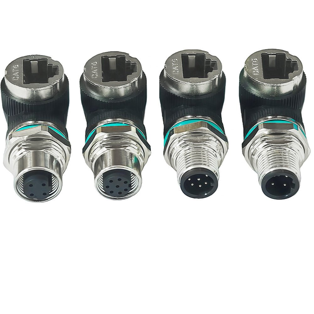 M12 to RJ45 Industrial Ethernet Connector | IP68 Waterproof D-Code Adapter