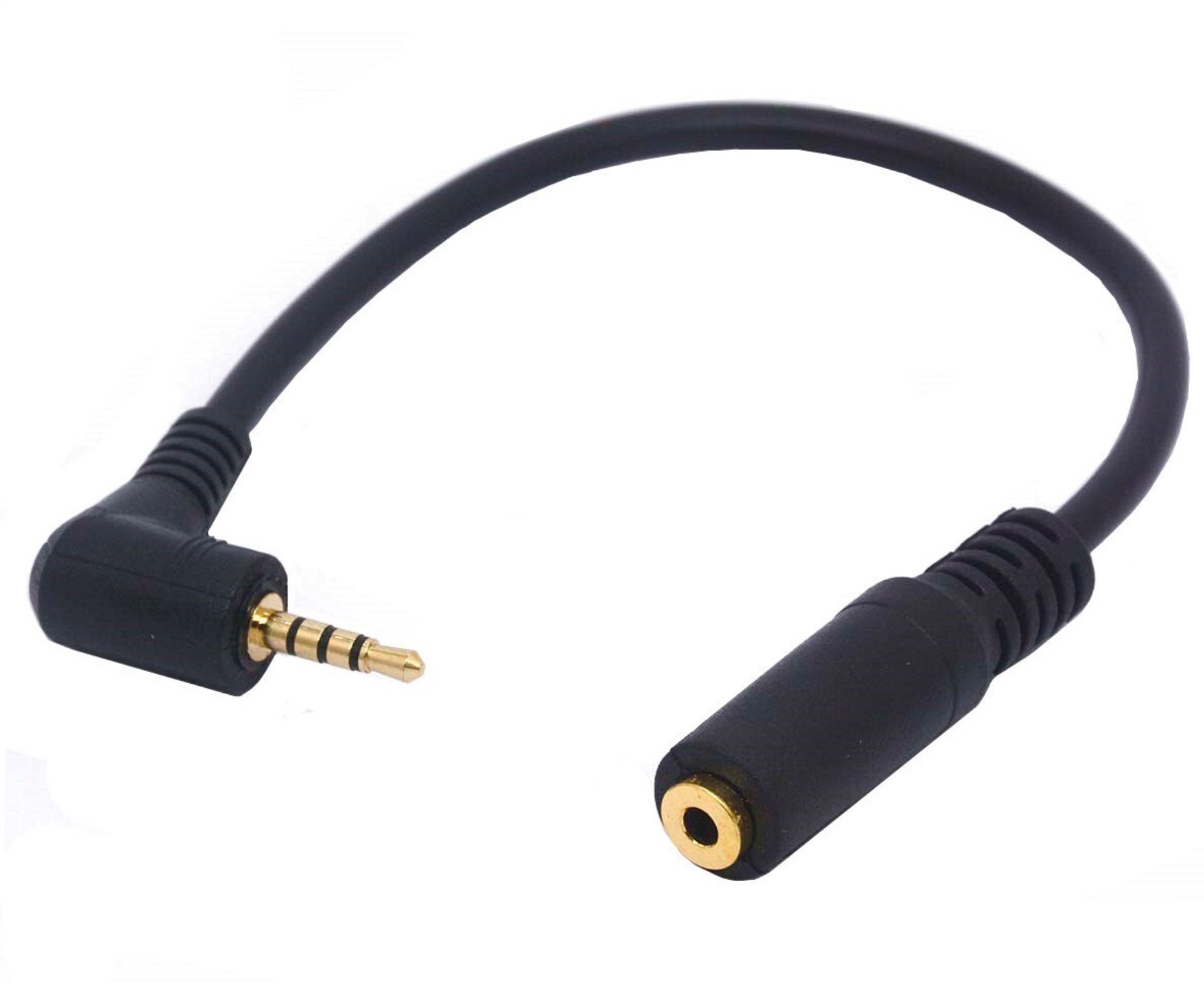 2.5mm TRRS Male to Female Headset Extension Cable | Right Angle