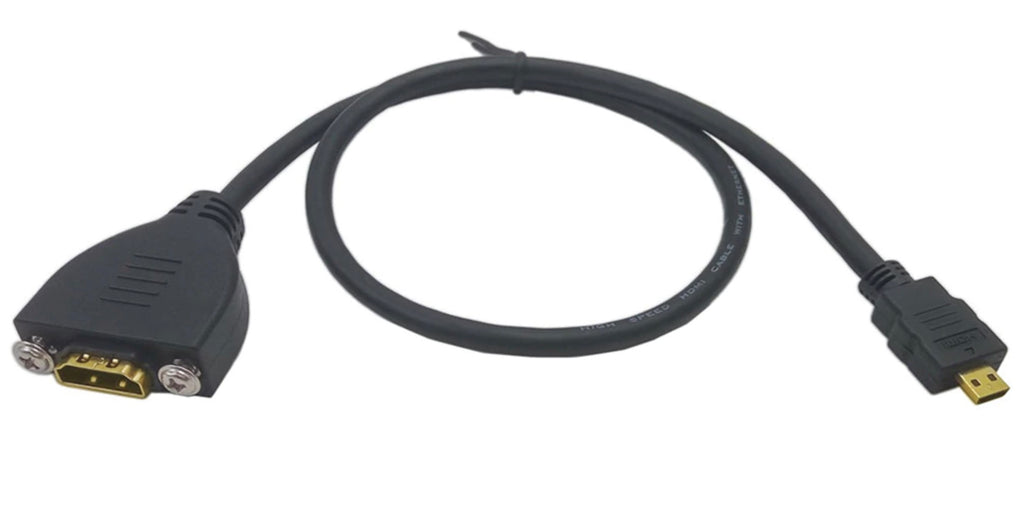 Micro HDMI to HDMI Female Panel Mount Extension Cable 4K 60Hz | Innov8
