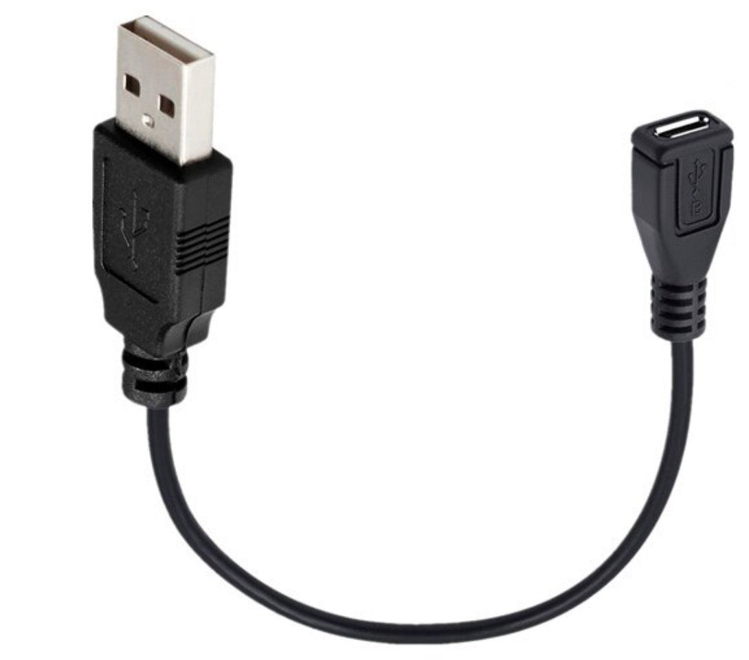 USB-A Male to Micro USB-B Female Extension Cable 0.25 m