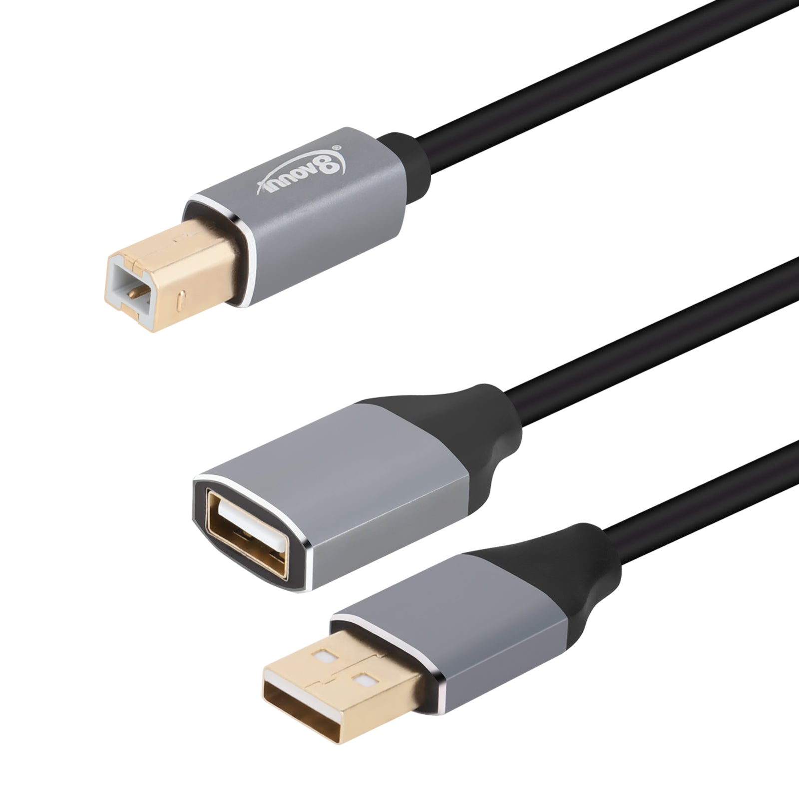 USB-B to USB-A Printer Splitter Cable | Male & Female 1m